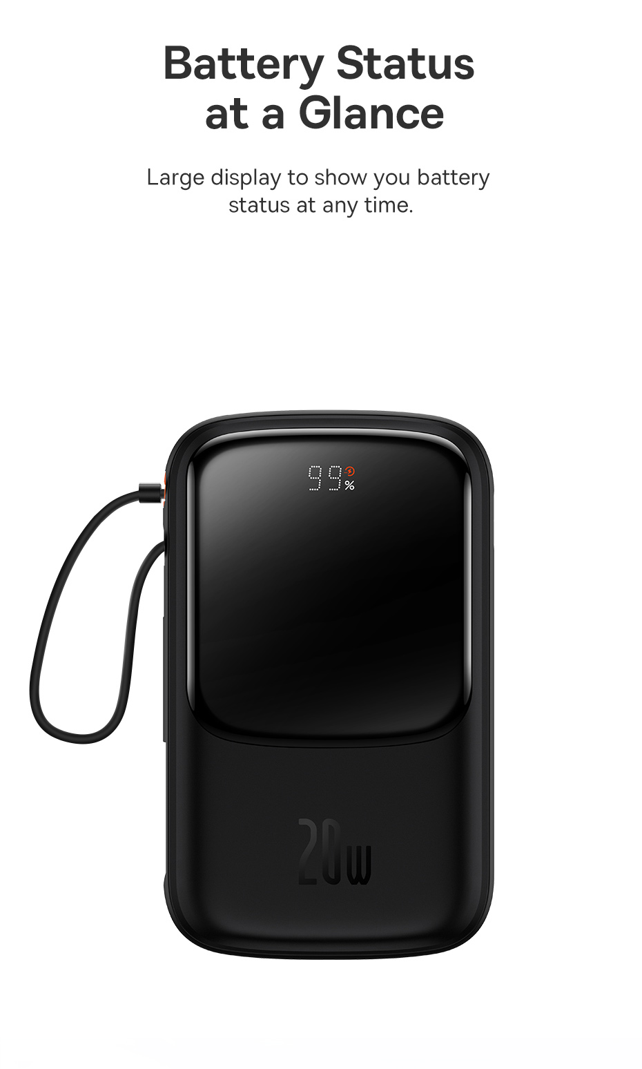 【CCC Certified】Baseus Power Bank PD Fast Charging Built in Cables ...