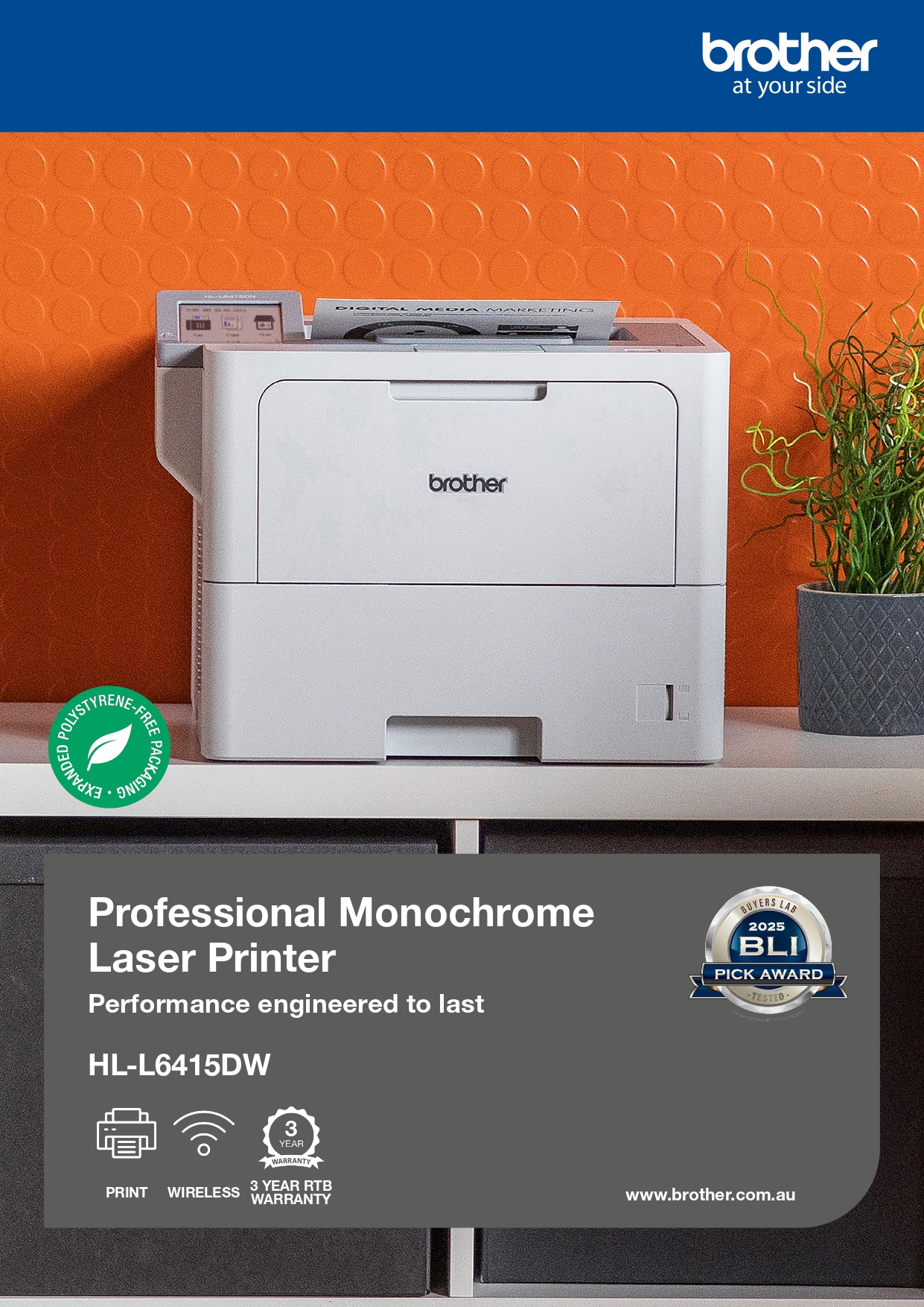 Brother Monochrome Laserjet A4 Single Function Wireless Printer High ...