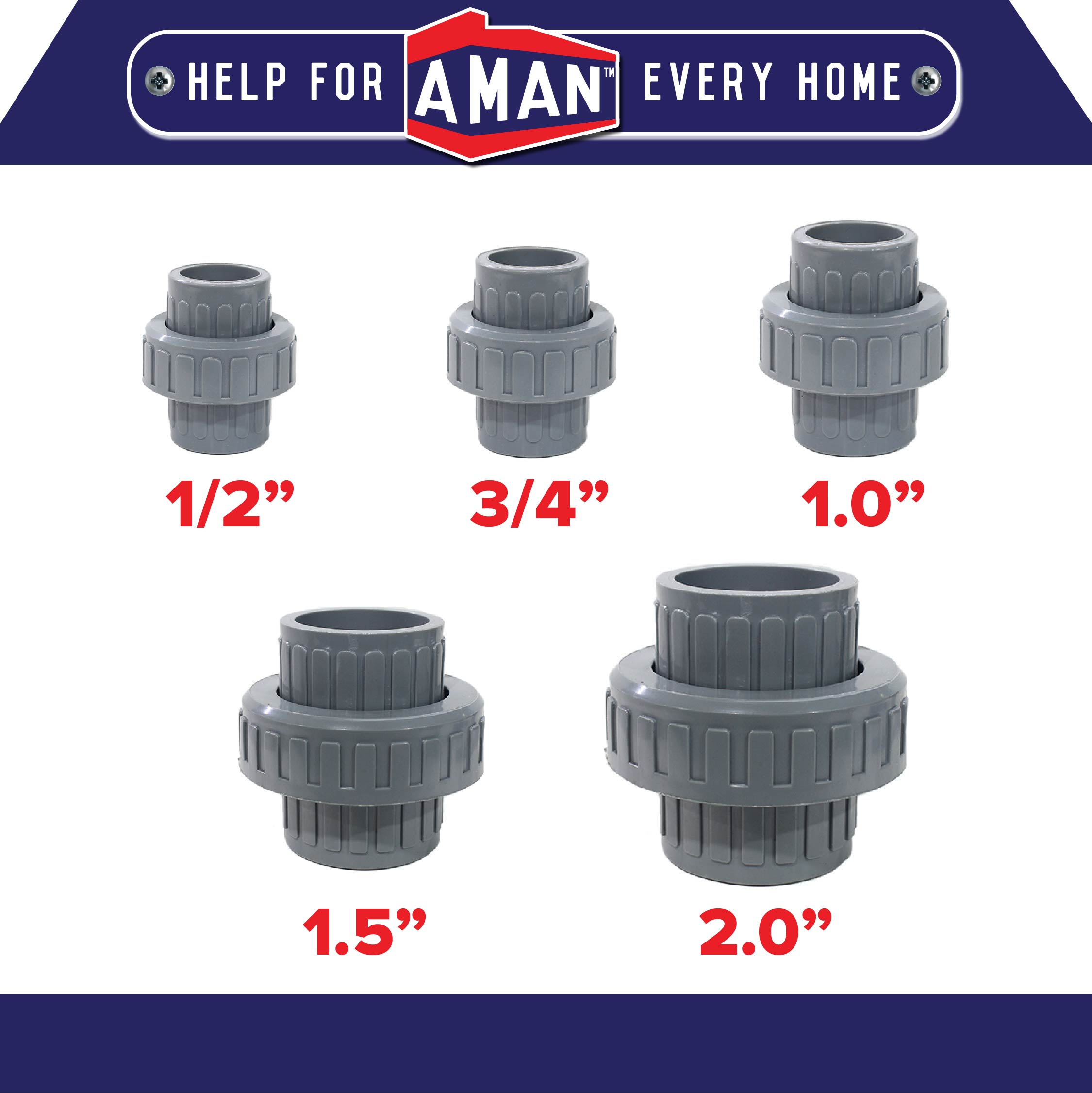 ViP PVC Union Connector Water Pipe Fittings Aquarium PVC Paip Joints ...