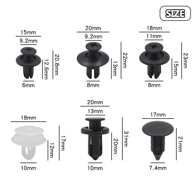 Car Clip,100pcs Car Bumper Clips Set Universal Plastic Push Rivets ...