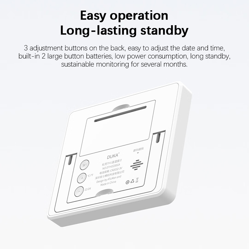 Atuman Duka Mute Temperature Humidity Clock TH1 LCD Display Home ...