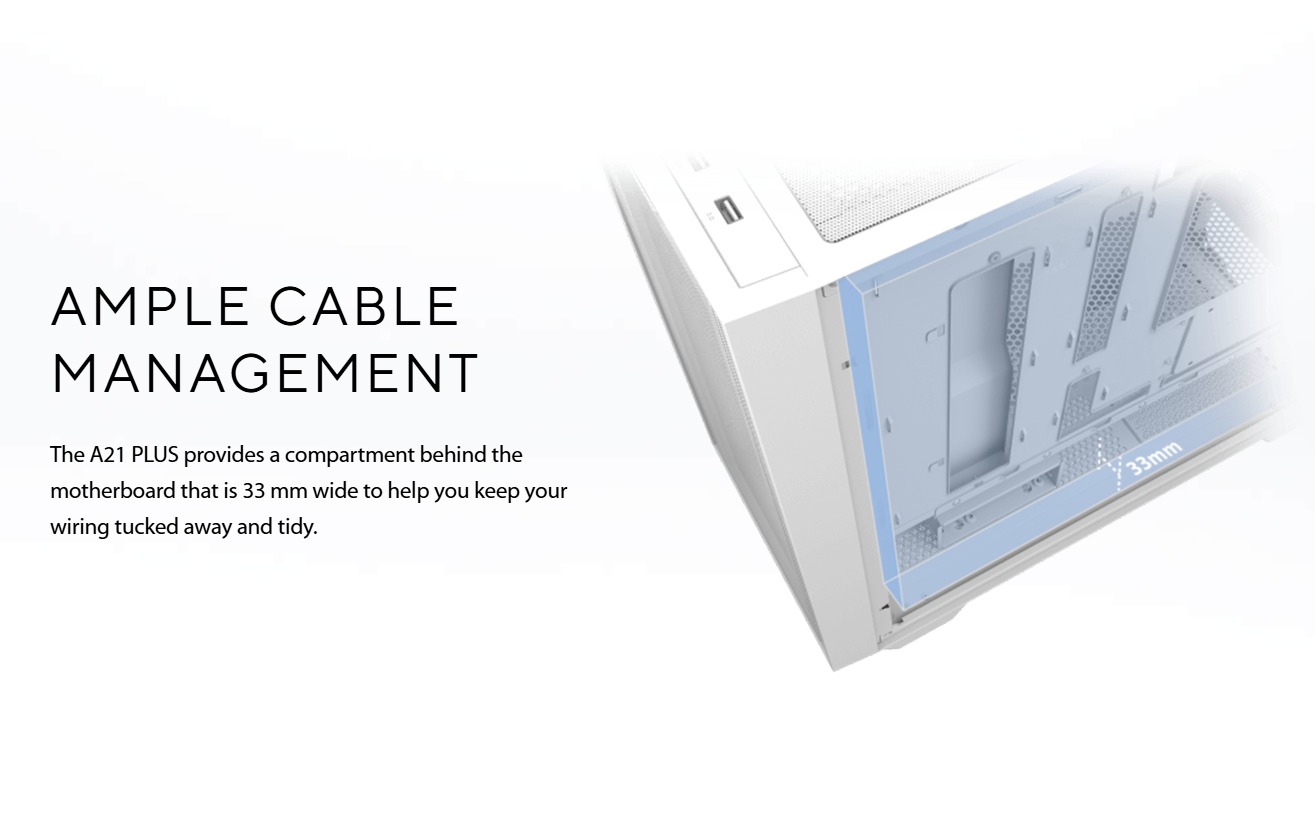 ASUS A21 mATX BTF Casing Black / White / PLUS White with 4x ARGB Fan ...