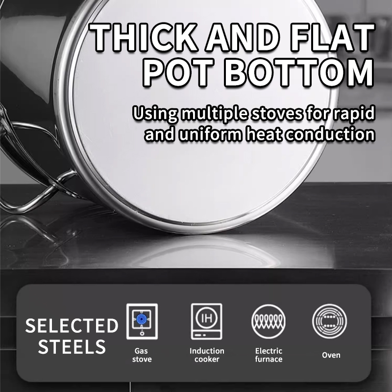 Large 304 Stainless Steel Cooking Pot with Lid - Multi-Use Soup Steamer ...
