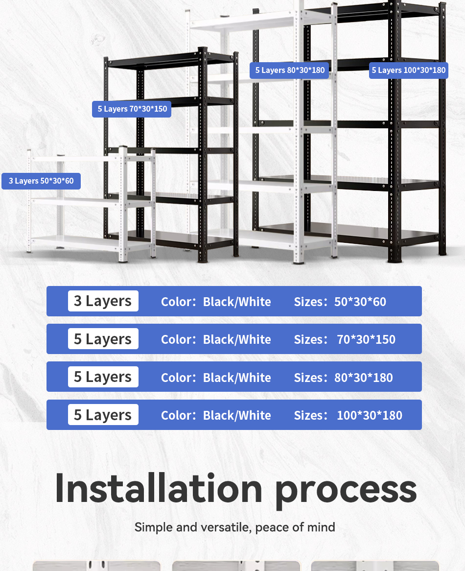 TAVA djustable 3/5 Tier Metal Boltless Rack Home Kitchen Store Storage ...