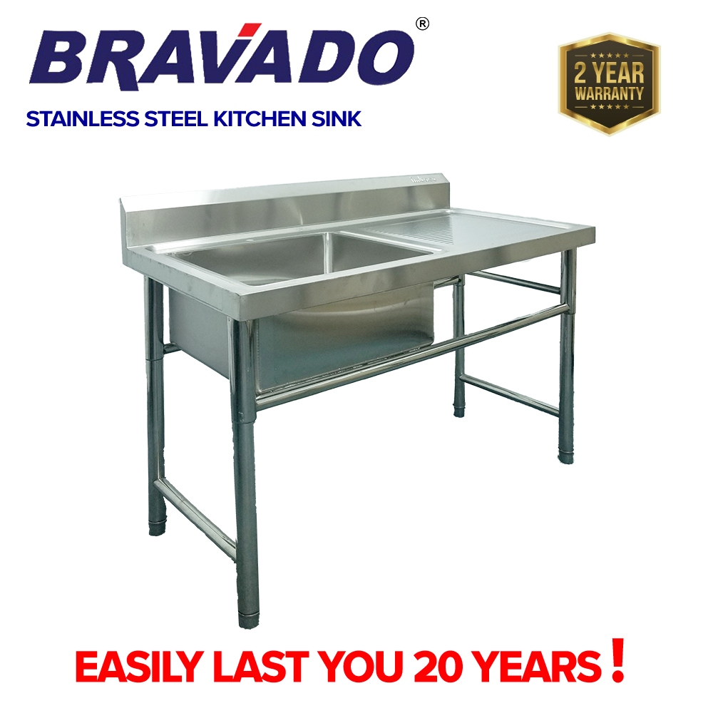 BRAVADO Stainless Steel LEFT Single Bowl Sink with Stand | Sinki ...