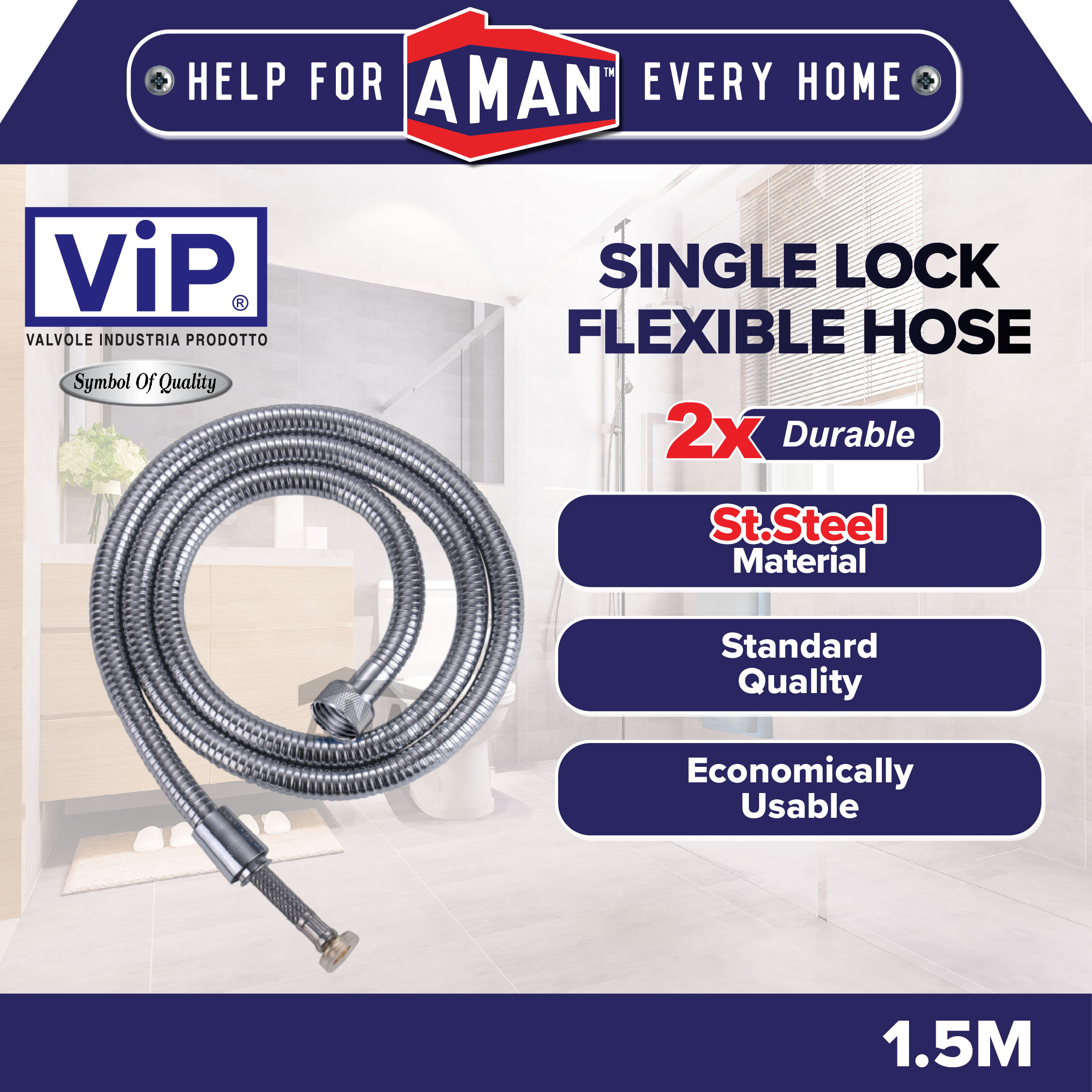 VIP 1.2m 1.5m 1.8m Stainless Steel Single Buckle / Double Buckle ...