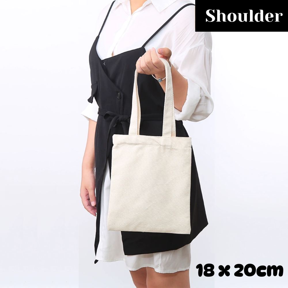 12oz Plain Canvas Tote Bag 10 Sizes Canvas Bag Washable Shoulder Tote ...