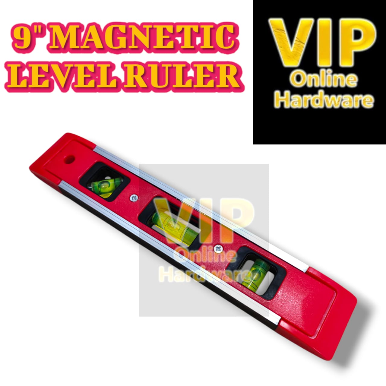 9" Magnetic Water Level Spirit Water Level 230mm Penimbang Air 磁性平水测 ...