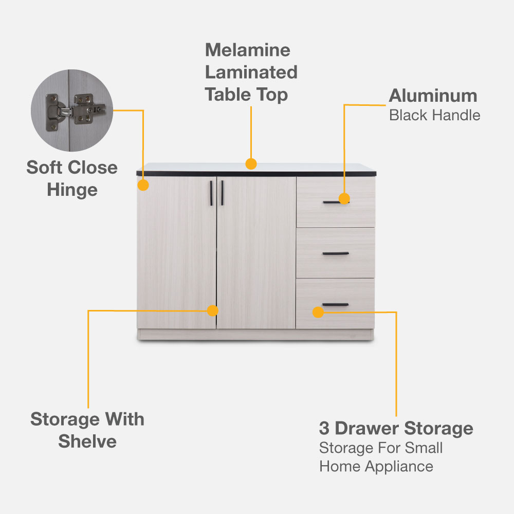 [SIAP PASANG] Como Home 4ft Kitchen Cabinet (KC1201) | Pantry Cabinet | for Dry Kitchen Area ...