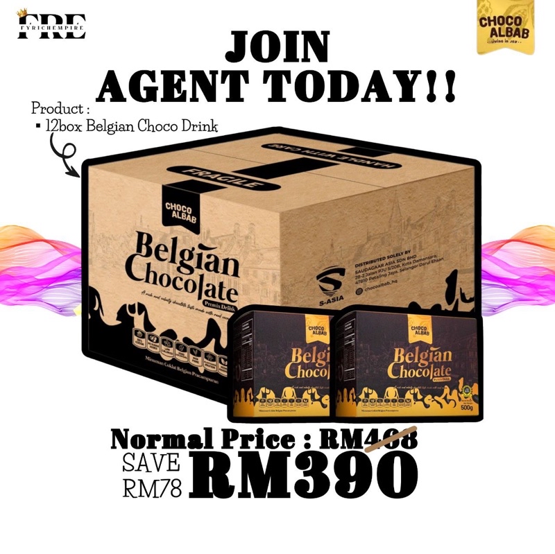Combo 3 Box Belgian Chocolate Drink by Choco Albab (20 sachet / box ...