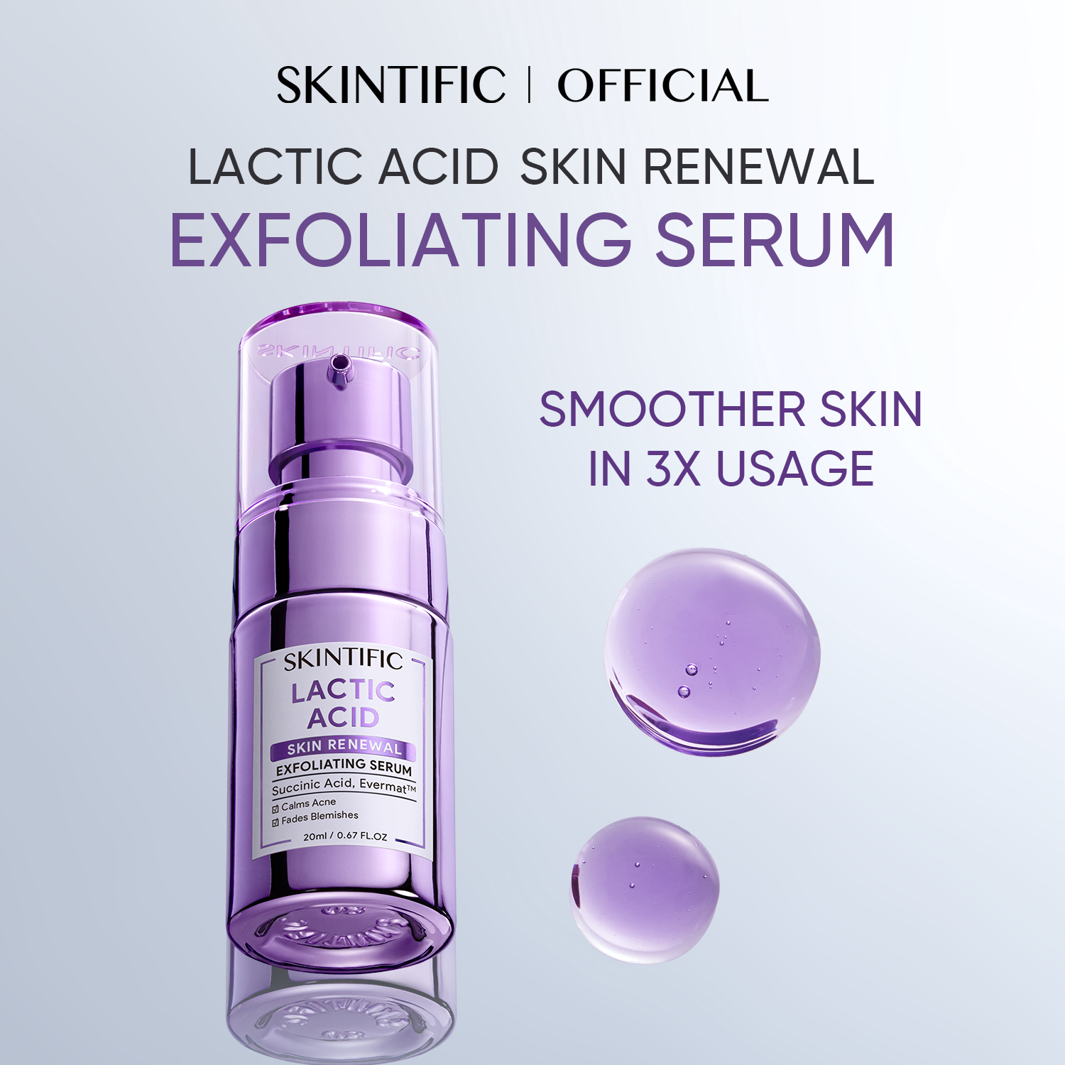 SKINTIFIC Lactic Acid Skin Renewal Exfoliating Serum muka Acne ...