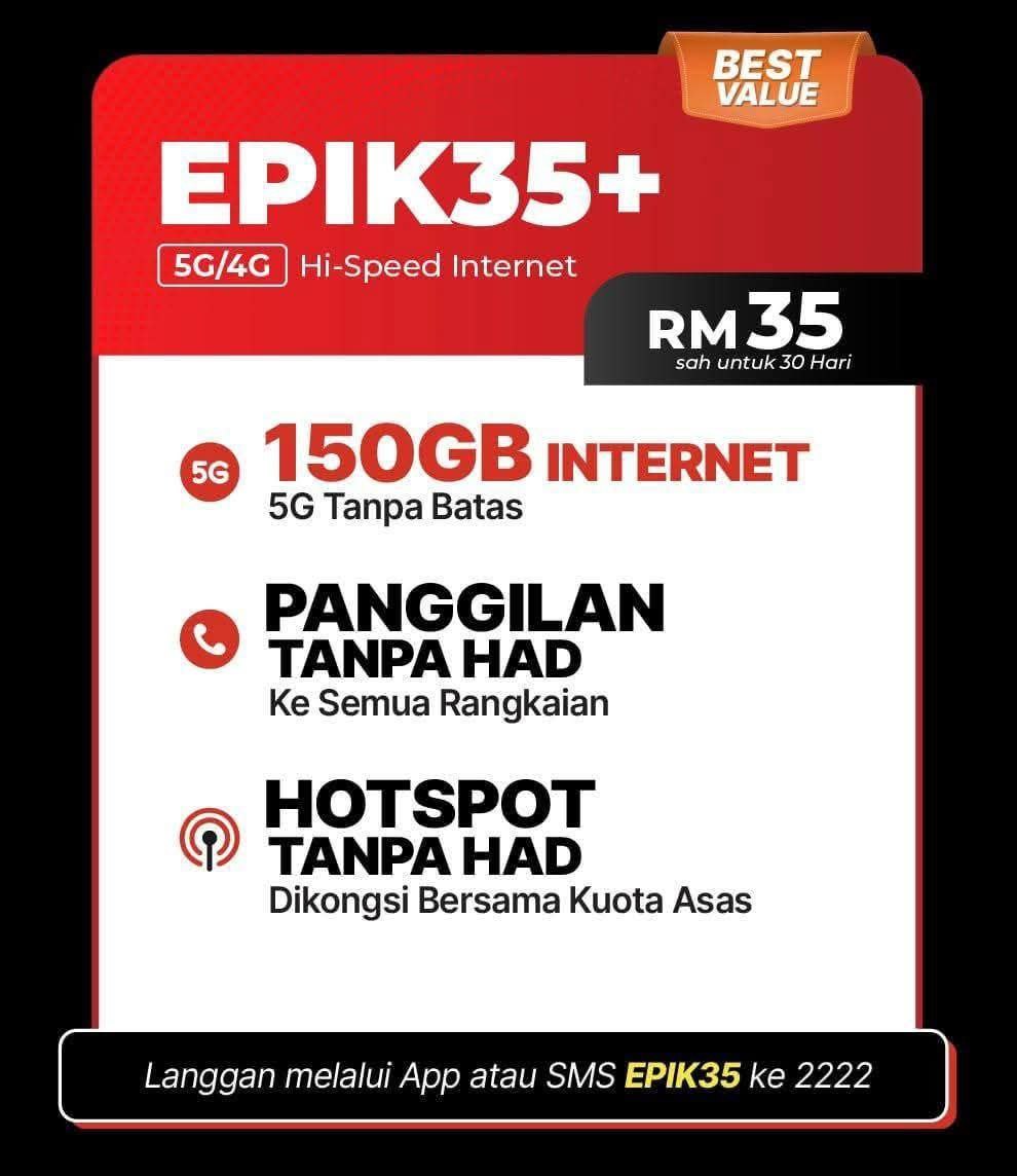 Simkad Tune Talk Halo Telco Epik Unlimited Call High Speed 4G 5G Fup ...