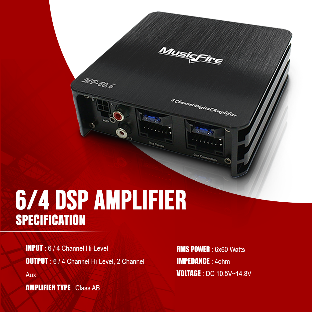 Musicfire DSP Plug&Play Amplifier 4/6 Channel Android Audio Processor ...