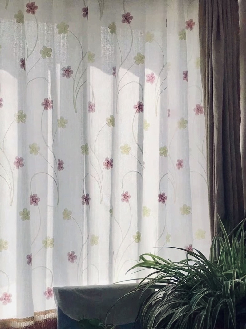 SWEETY [Sheer Harga Meter] Bidang 110" Kain Langsir Bunga Pink ...