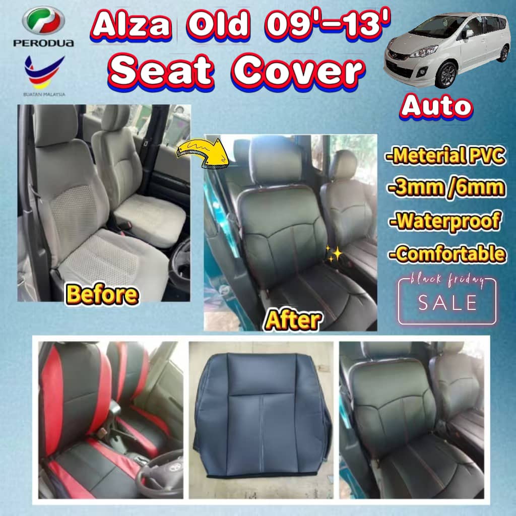 PERODUA ALZA OLD 09’-13’ AUTO WITH ARMREST SEAT COVER(3mm and 6mm ...