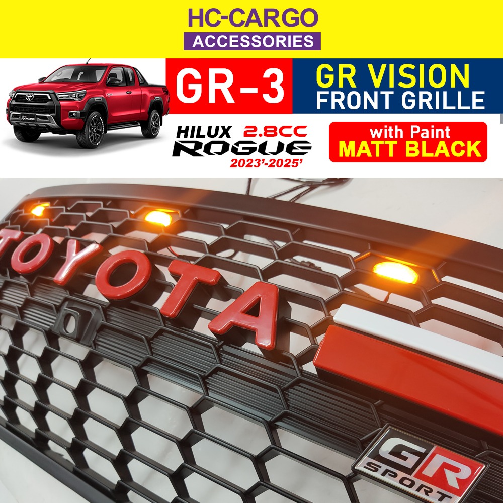 Toyota Hilux Rogue GR-3 Front Grille 2023 - 2025 | GR Vision LED Grill ...
