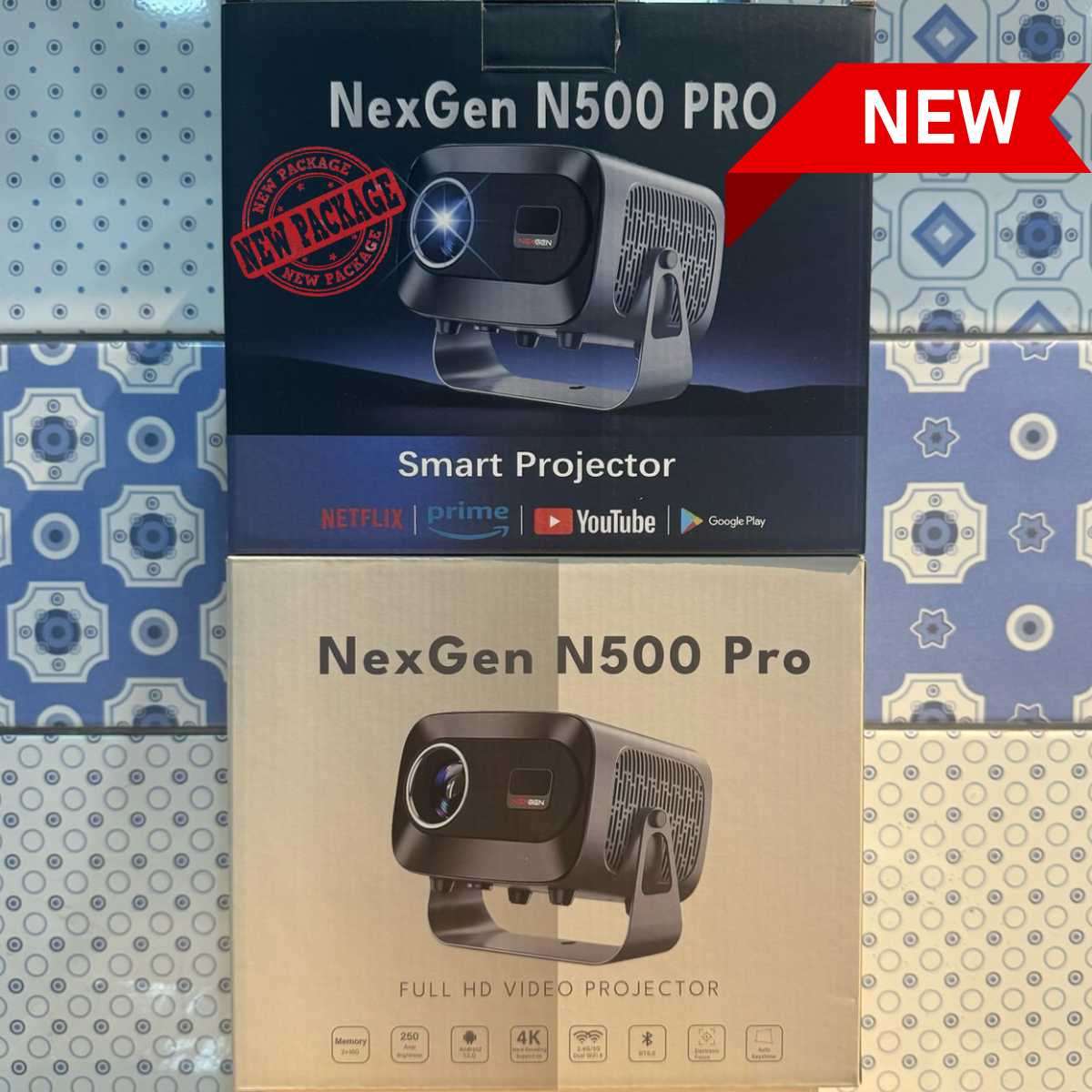 NexGen N500 PRO FHD Projector Android 13 with Dual WIFi Band Auto Focus ...