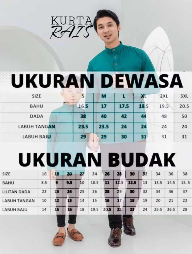Baju Kurta Moden「 Warna Mint Green 」Baju Kurta Set Sedondon Ayah Dan ...