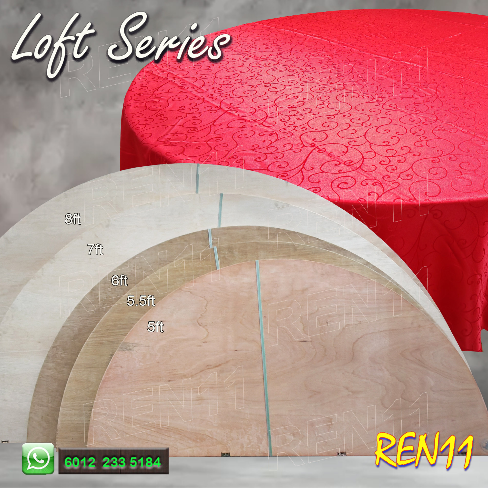 🔥8ft Round🔥 FOLDABLE EXTENTION ROUND TABLE TOP - 7ft new / 8 ft new ...