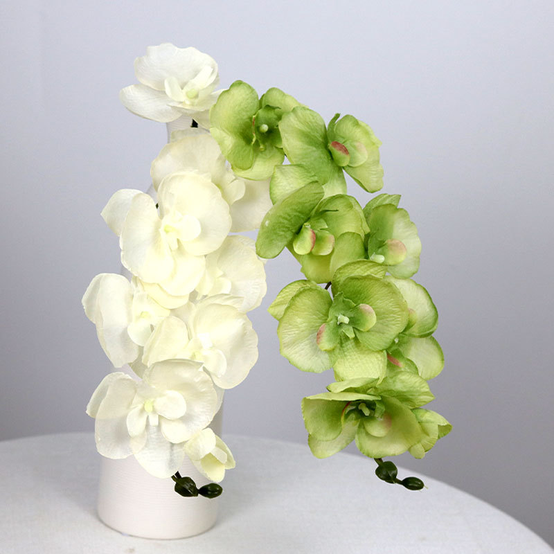 8 Heads Orchid Bunga Okid Kain Satin 3D Latex Butterfly Orchid ...