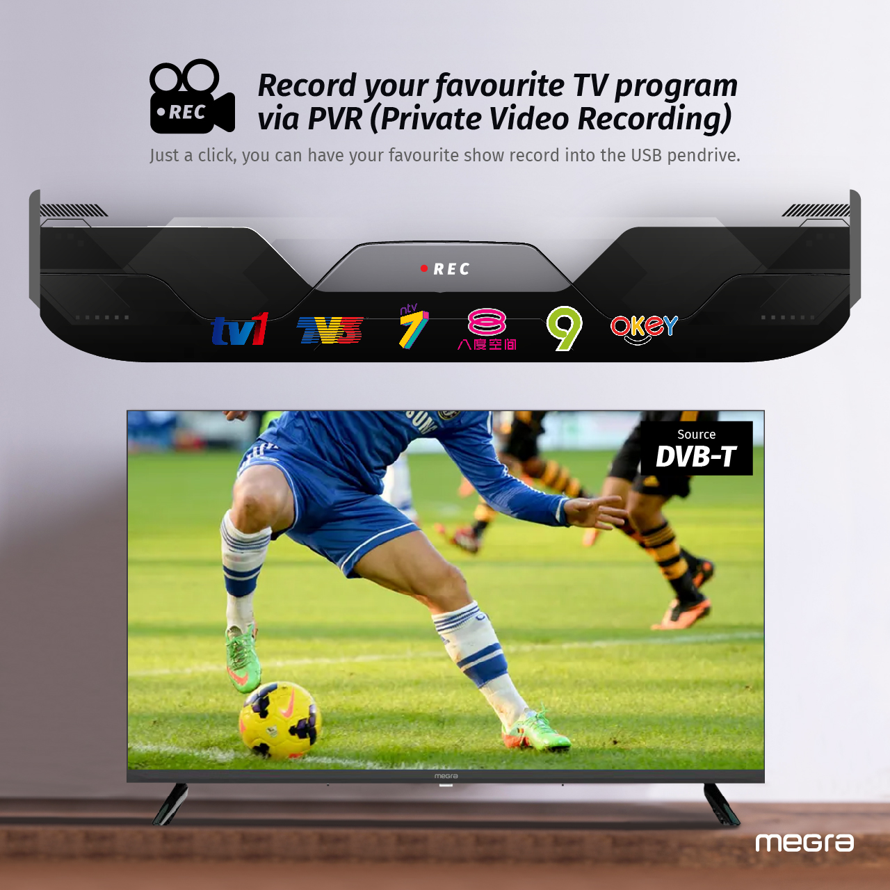 Megra TV 43 Inch Smart TV Bezel-less TV Netflix Certified Digital TV ...
