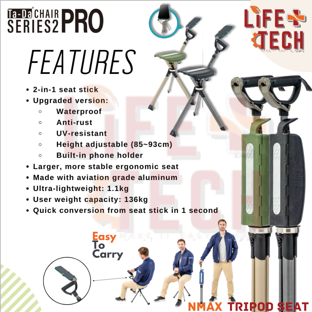 TA-DA Heavy Duty Tripod Chair Seat Cane Series 2 & 2 Pro ( Ta-Da® Chair ...