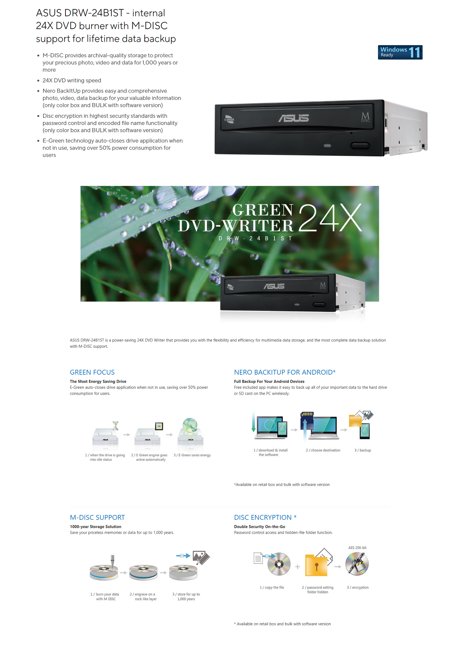 ASUS DRW-24D5MT (BULK PACK) / DRW-24B1ST (RETAIL) INTERNAL 24X DVD ...
