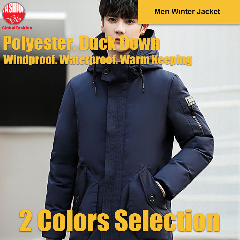 Winter Jacket Men Baju Sejuk Lelaki Tebal Hooded Down Feather ...