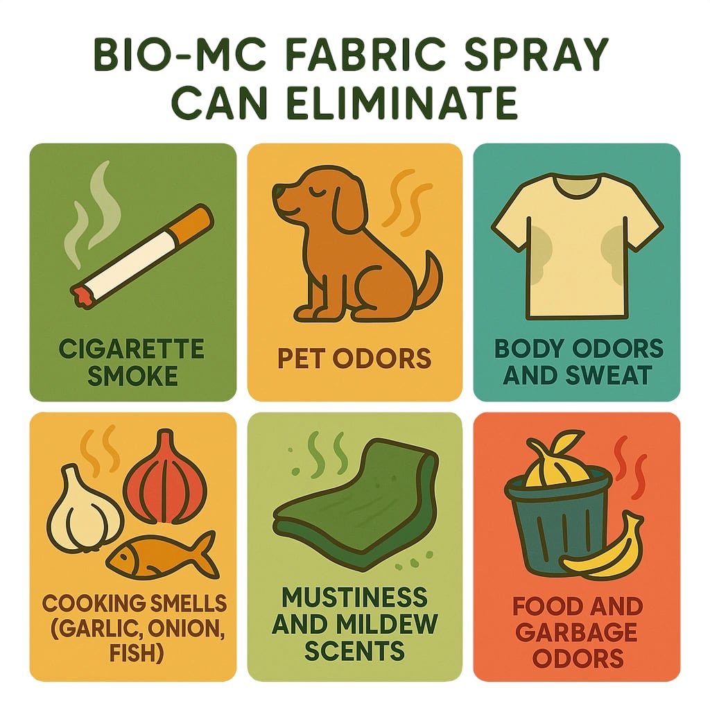 BIO-MC Fabric Spray (250ml) Eco Friendly Odour For Clothers Bedding ...