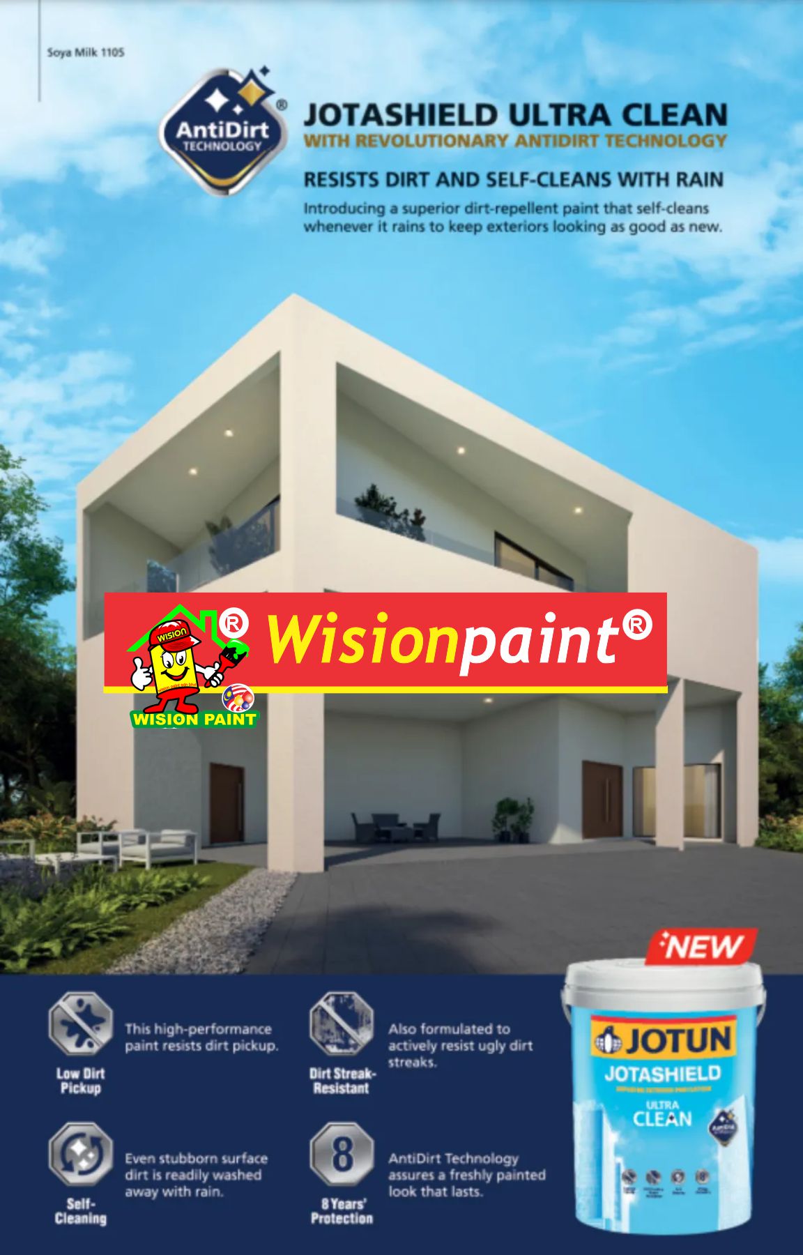 1L JOTUN Jotashield Ultra Clean Exterior Weathershield Wall Self Clean ...