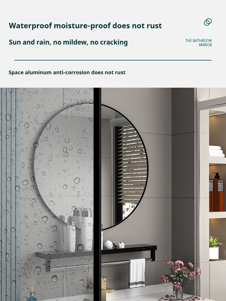 LI- Aluminium Mirror Wall Mirror Vanity Mirror Bathroom Mirror Kaca ...