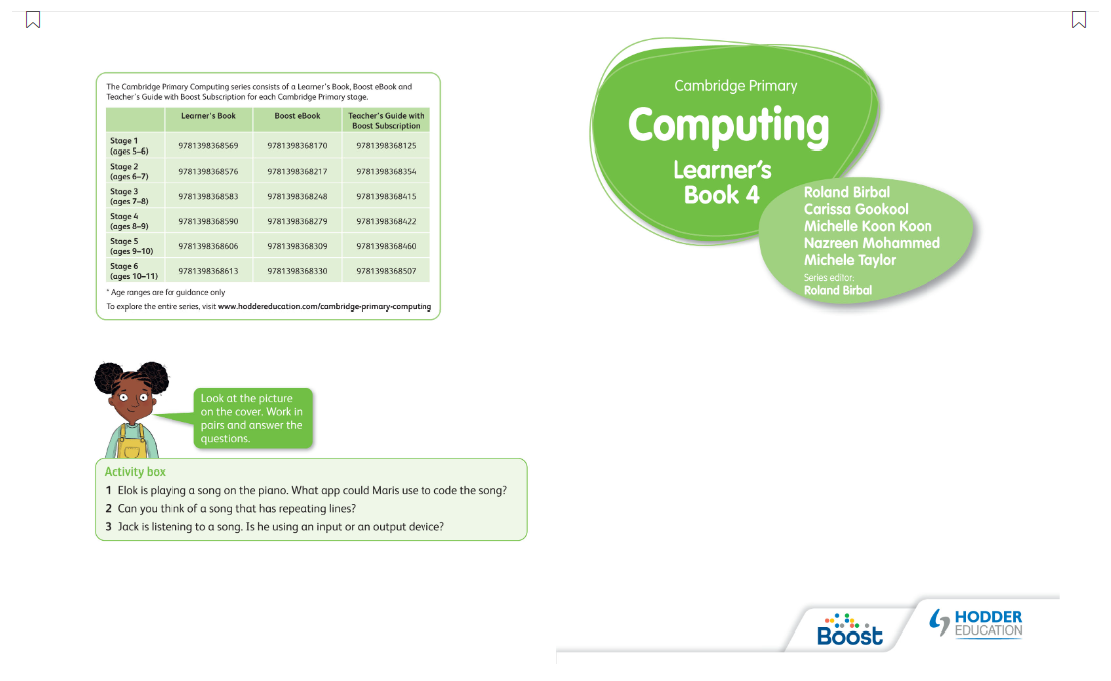 25 Hodder - Cambridge Computing Learner's Book 4 (TEXTBOOK) Cambridge Primary Computing Year 4 ...