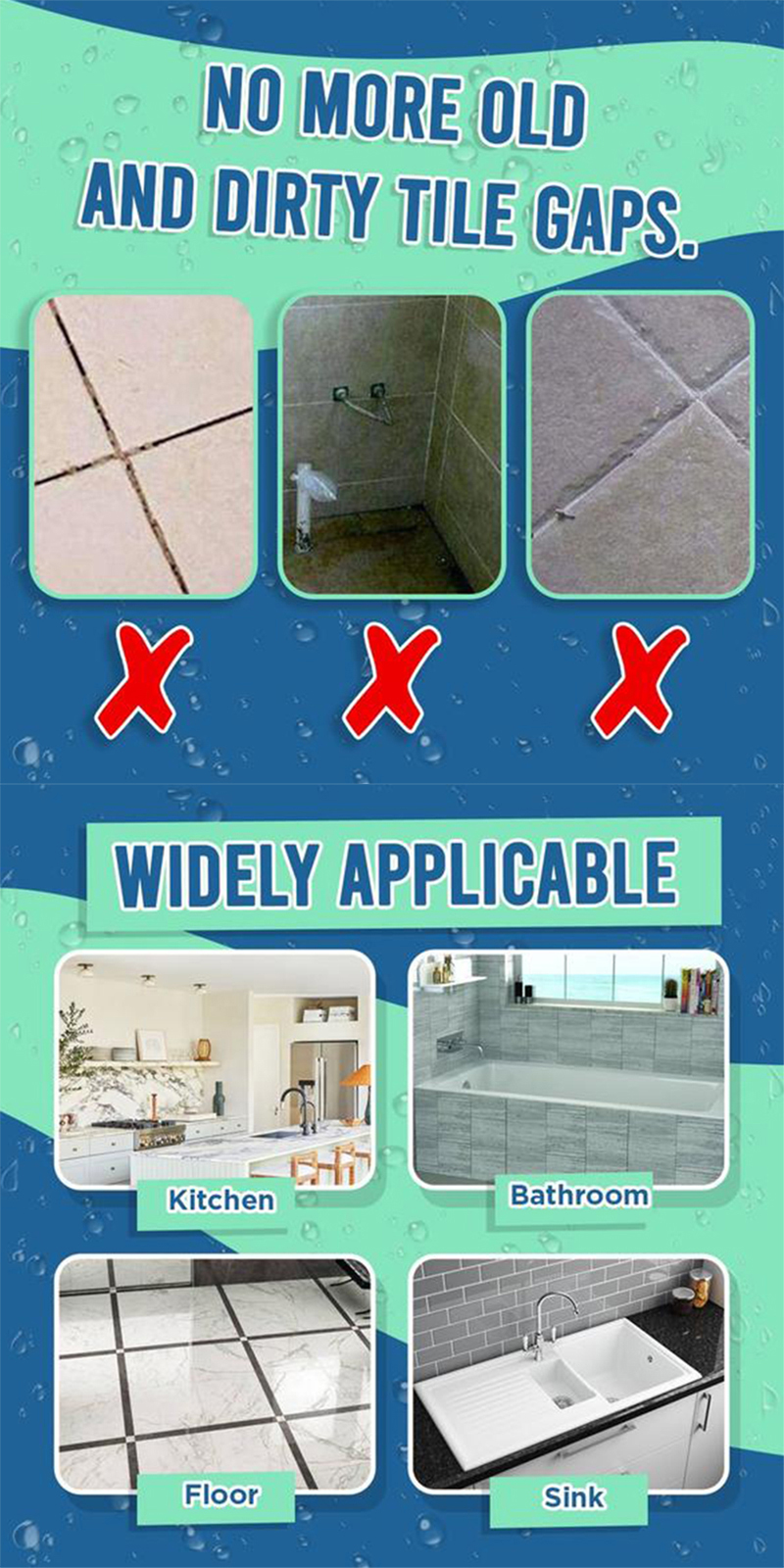 Tile Repair Grout Filler Waterproof Gap Sealant For tile floor wall gap ...