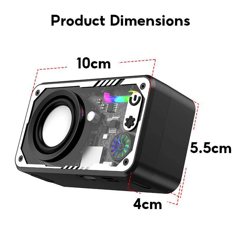 V1 Transparent Mecha Wireless Bluetooth Speaker Sound Light Rhythm ...
