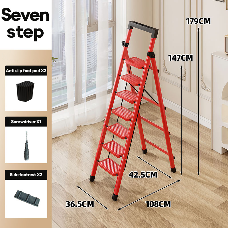 4/5/6 Steps Foldable Ladder Tangga Lipat Heavy Duty Ladder Foldable ...