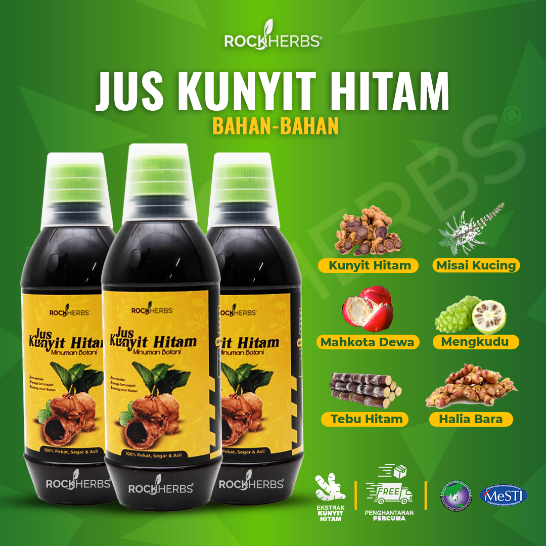 [BUASIR KECUT] Jus Kunyit Hitam Rockherbs. Gabungan 6 Herba Utama Yg ...