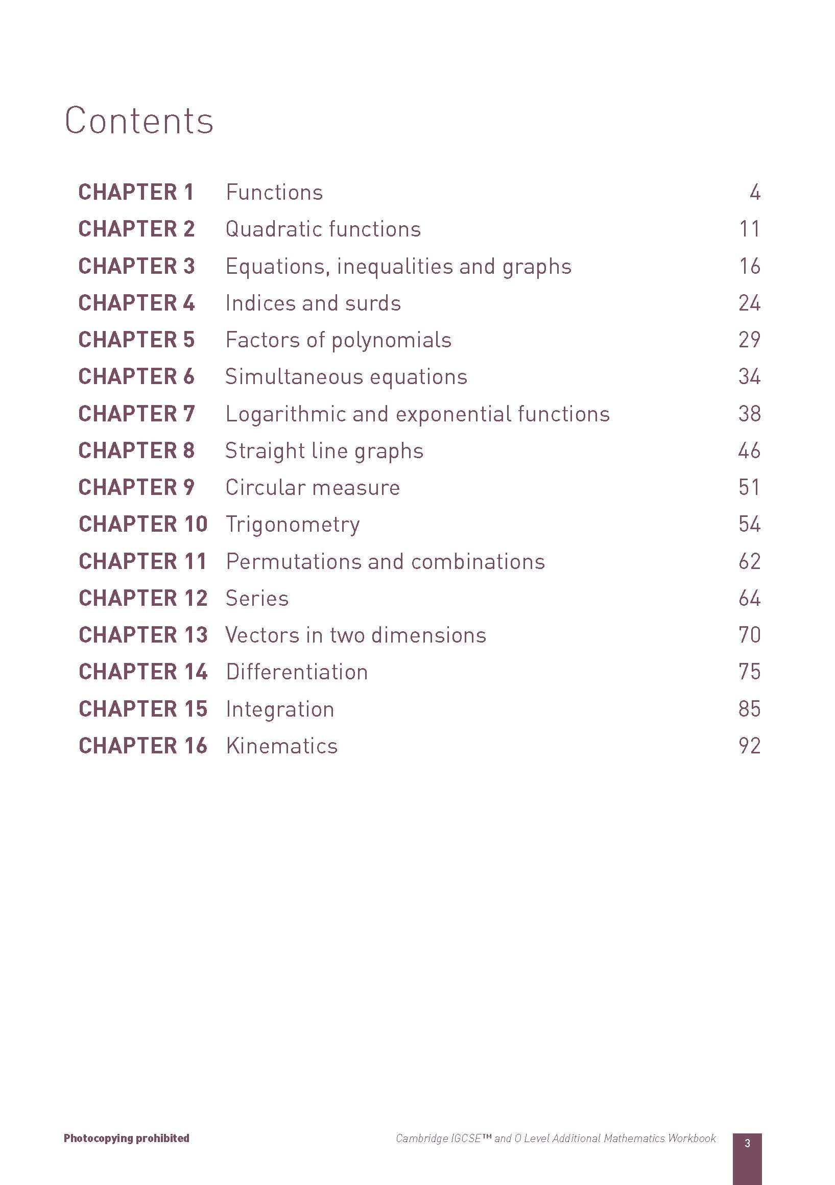 30.3 HODDER Cambridge IGCSE & O LEVEL Add Math WORKBOOK + Answer IGCSE ...