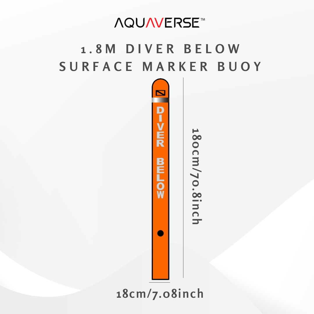 AQUAVERSE DSMB SMB 1.8m/1.5m/1.2m Surface Marker Buoy Float Signal Buoy ...