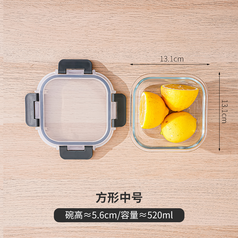 3Pcs/set Lunch Box Heat Resistant Borosilicate Glass Microwave Airtight ...