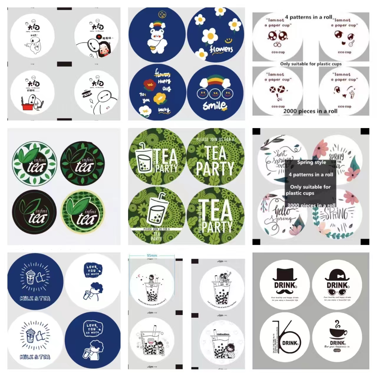 90/95 Caliber Film Milk Tea Cup Juice Cup Plastic Sealer Film For Milk ...