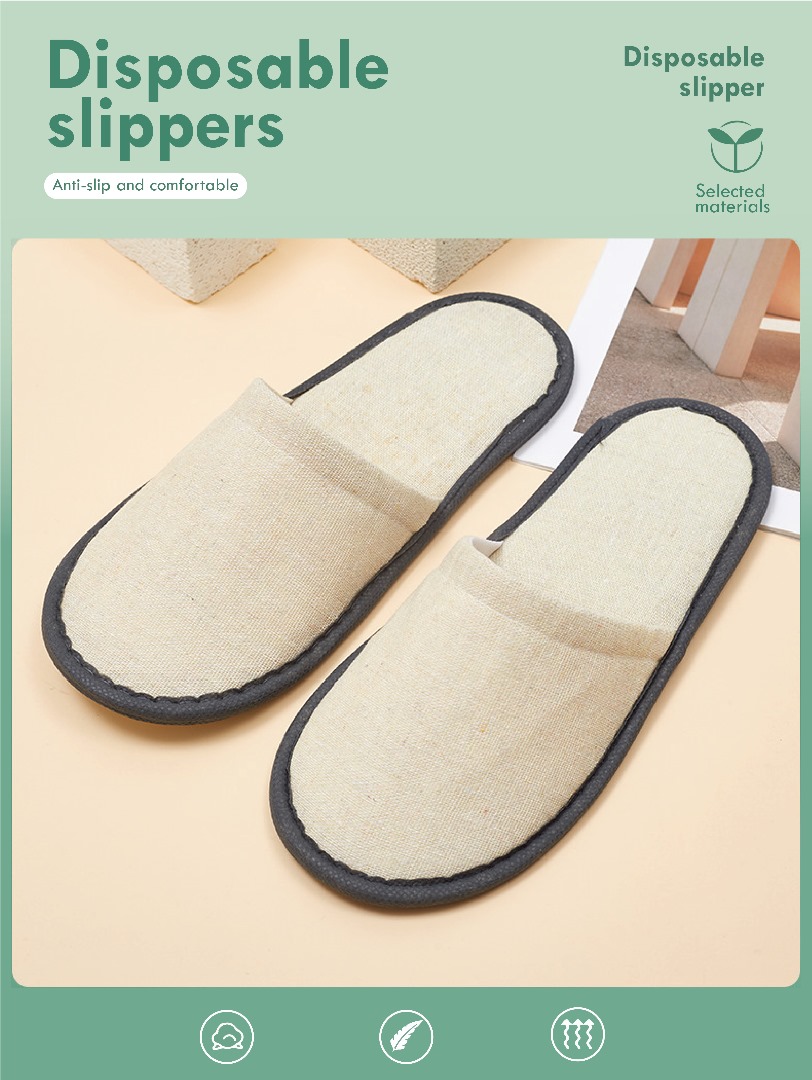 10pairs Disposable Hotel Slippers Toe Towelling Hotel Guest Travel ...
