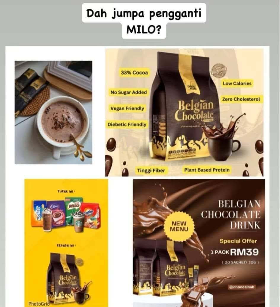 (belgian chocolate) 20 sachet | Shopee Malaysia