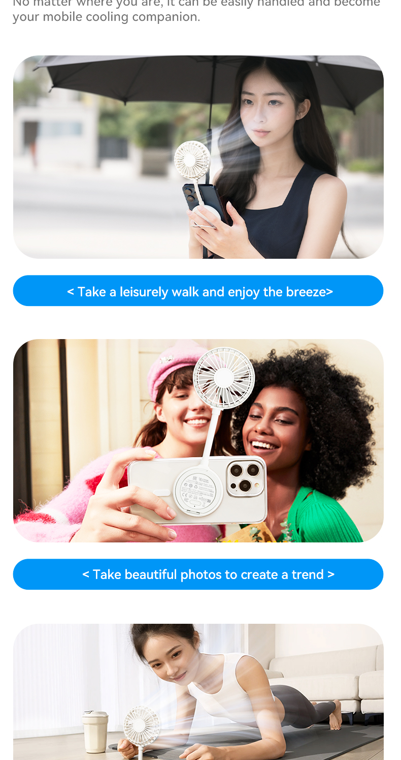 Amgras MagFan mobile phone magnetic fan portable desktop bracket kipas ...