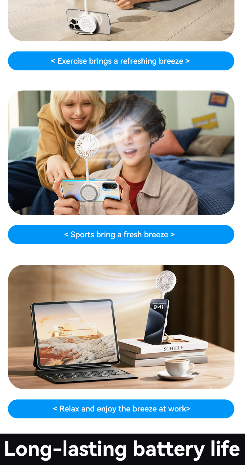 Amgras MagFan mobile phone magnetic fan portable desktop bracket kipas ...