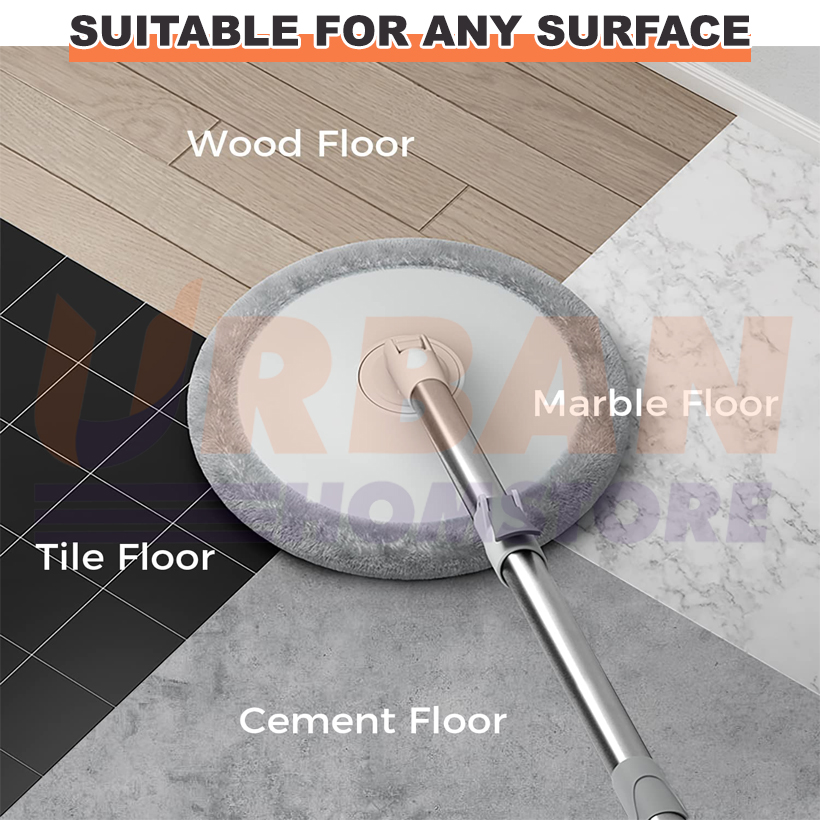 UBH Upgrade Floor mop lantai viral Spin mop separate water Quick dry 2 ...