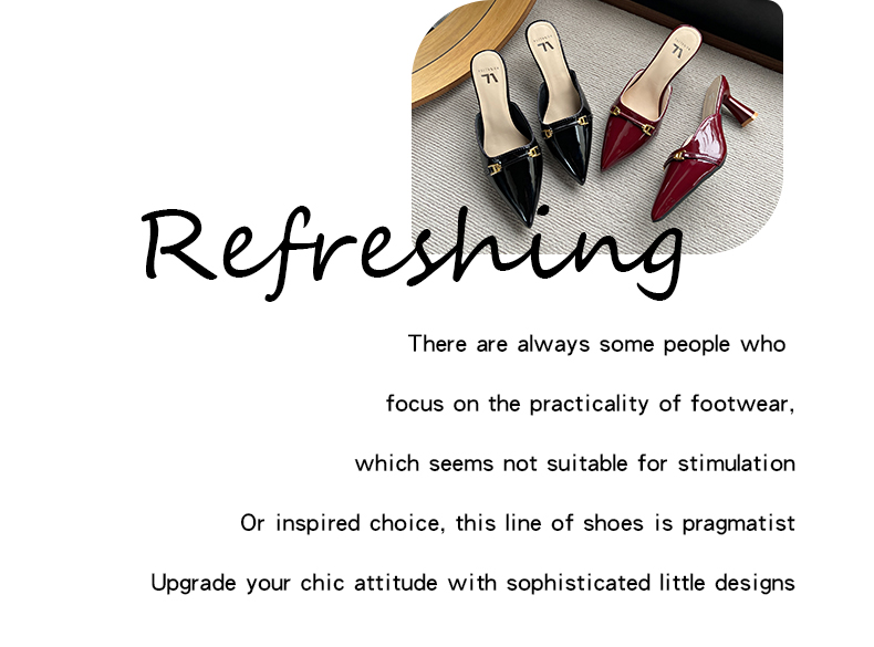 Venalisa Women's High Heel Sandals Selipar kulit Kon Runcing 3 inci ...