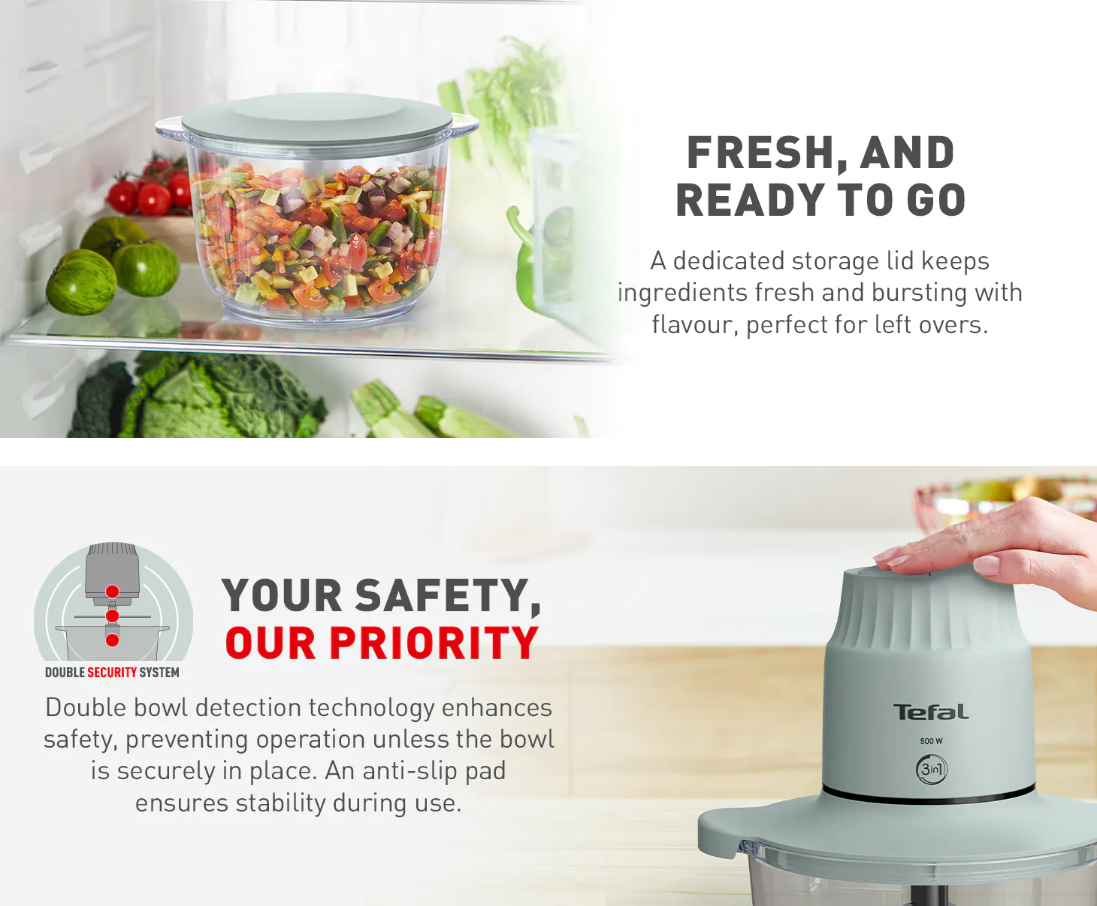 [NEW] Tefal XXL Choppeo 1L Electric Chopper Glass Bowl Mix, Mince Food ...