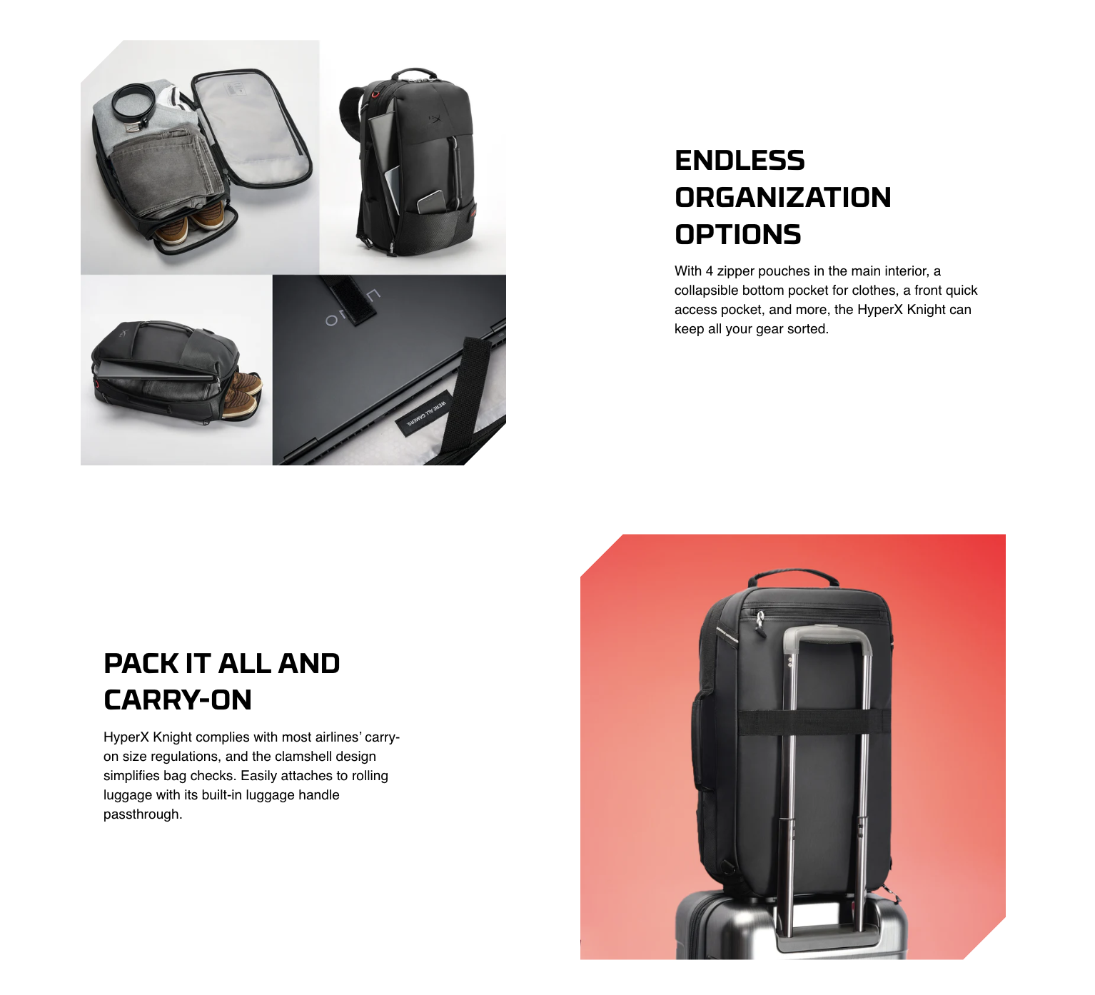 HyperX Gaming Delta / Knight Gaming Backpack - 8C524AA 8C525AA ...