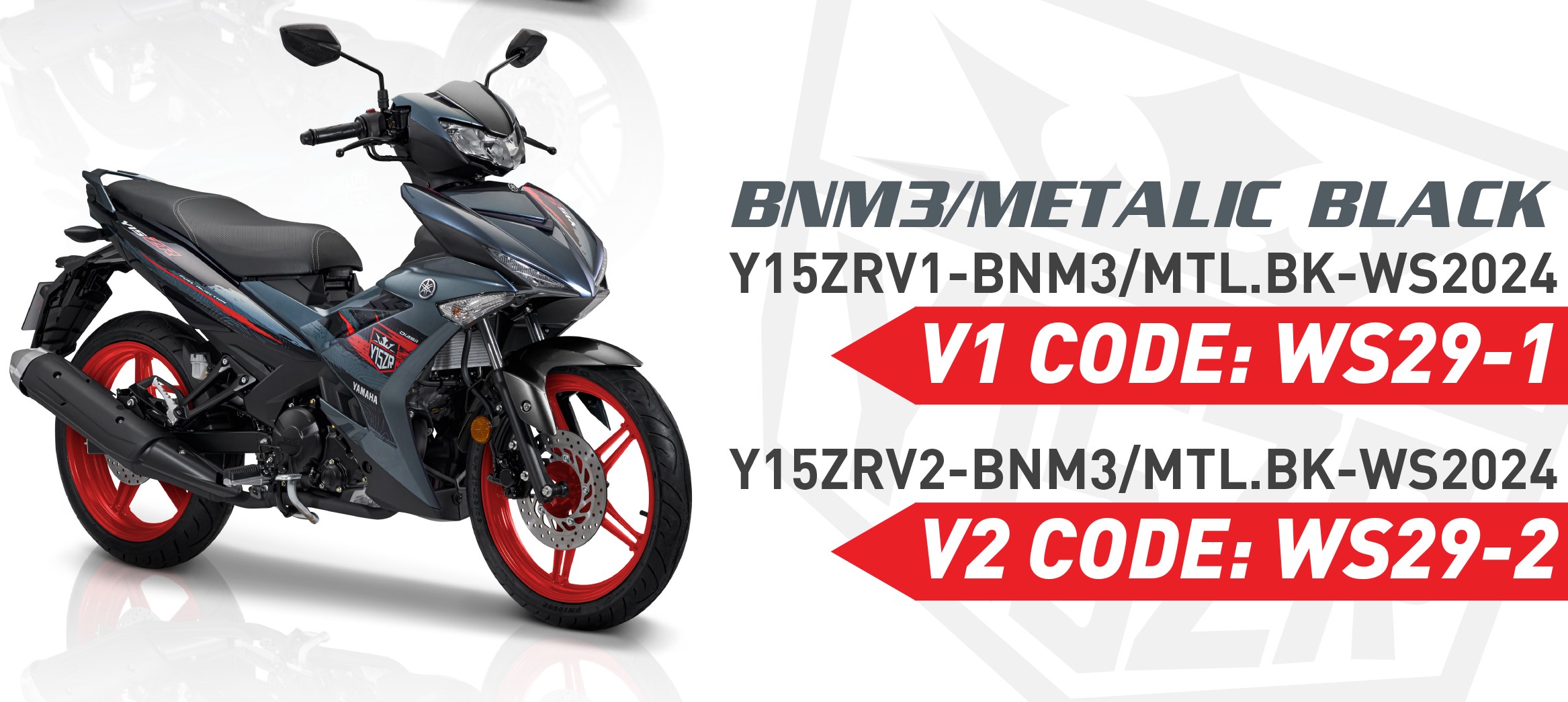COVERSET BODYSET Y15 Y15ZR YSUKU V2 PL BNM3 GREY BLACK STD YAMAHA ...