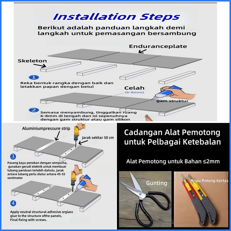 1mm/2mm Atap Transparent /Polycarbonate Sheet/Atap Cerah Lutsinar Rata ...